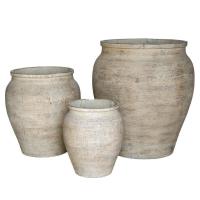 China 6-Inch GRC Planter Pots - White Ceramic Cement Flower Pots with Drainage, UV & Frost Protection | ISO Certified for sale