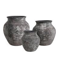 China QUANGUI GRC Planter Pots - 6 Inch Round White Concrete Planters for Indoor and Outdoor Use for sale