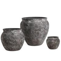 China QUANGUI GRC Planter Pots - 6 Inch Round White Concrete Planters for Indoor and Outdoor Use for sale