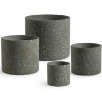 China GRC Round Flower Planters 5-6 Year Outdoor Life Customizable Color With Drainage Holes for sale