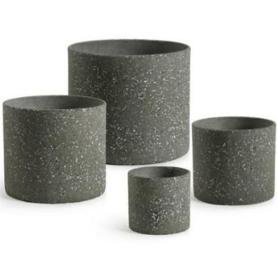 China GRC Round Flower Planters 5-6 Year Outdoor Life Customizable Color With Drainage Holes for sale