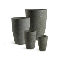 China GRC Round Flower Planters 5-6 Year Outdoor Life Customizable Color With Drainage Holes for sale
