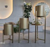 China QUANGUI Stainless Steel Planter Pots 1.5mm Thick Round Cylinder with Stand - 318mm Diameter 600-1000mm Height Options for sale