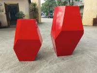China Geometric Metal Planter Pots - Weatherproof Black Gold Silver Options with Custom Sizes 6-1000 Sets Monthly Capacity for sale