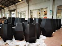 China Geometric Metal Planter Pots - Weatherproof Black Gold Silver Options with Custom Sizes 6-1000 Sets Monthly Capacity for sale