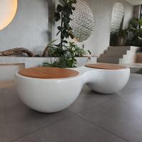 China White Fiberglass Furniture Sets - Lightweight FRP Tables & Chairs with 45-50 Day Production, CE/ISO9001 Certified for sale
