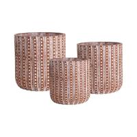 China QUANGUI GRC Planter Pots 80cm Fiber Cement Round Flower Planters with Drainage Holes for sale