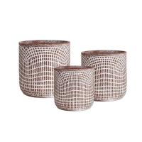 China QUANGUI GRC Planter Pots 80cm Fiber Cement Round Flower Planters with Drainage Holes for sale