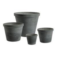 China GRC Fiber Cement Planter Pot Round Hand Carved 60cm for Outdoor Garden Decoration for sale