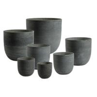 China Archaic Style Round GRC Planters For Outdoor Garden Decor for sale