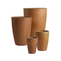 China GRC Fiber Cement Planter Pots Archaic Style 5-6 Years Outdoor Durable Round for sale