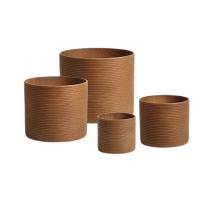 China GRC Cement Planter Pots Archaic Style Round Large 20 Inch for Indoor Outdoor Garden Decor for sale