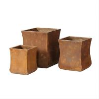 China Custom Hand Carved Archaic Style GRC Planter Pots 80cm for Garden Courtyard Decor for sale