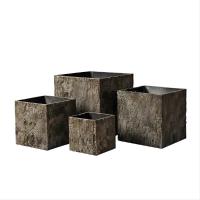 China QUANGUI GRC Planter Pots Frost Resistant Hand Carved Cement Flower Pot for Indoor Outdoor Garden for sale