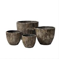 China QUANGUI GRC Planter Pots Frost Resistant Hand Carved Cement Flower Pot for Indoor Outdoor Garden for sale