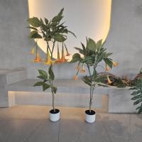 China Insect Resistant Lifelike Artificial Plants Artificial Datura Tree For Home Decor for sale