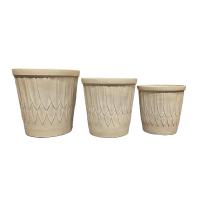 China Elegant Fiberclay Planter with Hand Carved Finish for sale