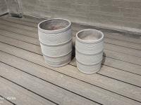 China Quangui Fiber Clay Planter QG-296 Frost Resistant Round 310x410mm White for sale