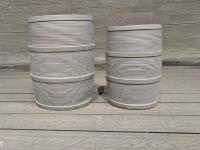 China Quangui Fiber Clay Planter QG-296 Frost Resistant Round 310x410mm White for sale