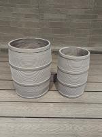 China Quangui Fiber Clay Planter QG-296 Frost Resistant Round 310x410mm White for sale