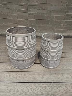 China Quangui Fiber Clay Planter QG-296 Frost Resistant Round 310x410mm White for sale