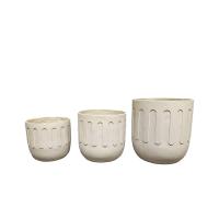 China Quangui Fiber Clay Planter 3 Sizes Frost Resistant Indoor Outdoor Flower Pot for sale