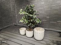 China Quangui Fiber Clay Planter 3 Sizes Frost Resistant Indoor Outdoor Flower Pot for sale