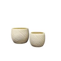 China Frost and Fire Resistant Fiber Clay Planter with Smooth Surface for sale