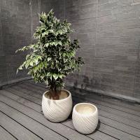 China Frost and Fire Resistant Fiber Clay Planter with Smooth Surface for sale