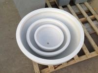China Fiber Clay Planter Round 300mm Waterproof Fireproof Outdoor Indoor Durable White Custom for sale