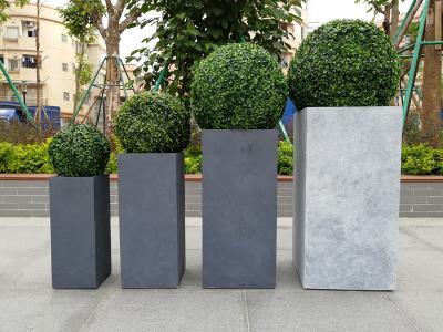 China Fiber Clay Planter 7-8 Years Indoor Life Tall Rectangle 300x410mm for sale