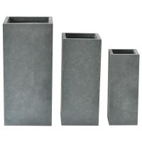 China Fiber Clay Planter 7-8 Years Indoor Life Tall Rectangle 300x410mm for sale