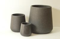 China Modern Round Fiber Clay Planter Custom Sizes 700mm 450mm with Drainage Holes for sale