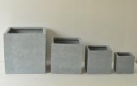 China Fiber Clay Planter Square 300mm for Indoor Outdoor Green Plant 7-8 Year Life for sale