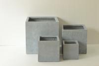 China Fiber Clay Planter Square 300mm for Indoor Outdoor Green Plant 7-8 Year Life for sale