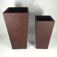 China Quangui QG-008 Fiber Clay Planter Trapezium 920mm Height Cement Reinforced Durable for sale
