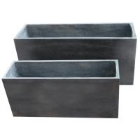 China Rectangle Reinforced Fiber Clay Planter 1120x360x510mm for Outdoor Flower and Green Plant Arrangement for sale
