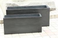 China Rectangle Reinforced Fiber Clay Planter 1120x360x510mm for Outdoor Flower and Green Plant Arrangement for sale