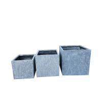 China Fiber Clay Planter Flower Pot Hand Carved Frost Resistant 300mm 410mm for sale