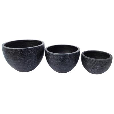 China Quangui Fiber Clay Planter Round 300mm Durable Waterproof Fireproof Indoor Outdoor for sale
