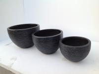 China Quangui Fiber Clay Planter Round 300mm Durable Waterproof Fireproof Indoor Outdoor for sale