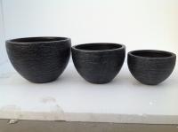 China Quangui Fiber Clay Planter Round 300mm Durable Waterproof Fireproof Indoor Outdoor for sale