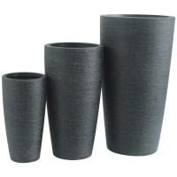 China Frost Resistant Fiber Clay Planter Modern Design Outdoor 3 Sizes Φ450 H300 for sale