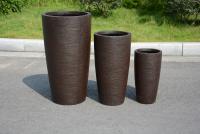 China Frost Resistant Fiber Clay Planter Modern Design Outdoor 3 Sizes Φ450 H300 for sale