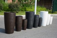 China Frost Resistant Fiber Clay Planter Modern Design Outdoor 3 Sizes Φ450 H300 for sale