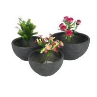 China Quangui Fiber Clay Planter Frost Resistant Outdoor Flower Pot 3 Sizes A B C for sale