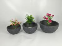 China Quangui Fiber Clay Planter Frost Resistant Outdoor Flower Pot 3 Sizes A B C for sale
