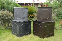 China Fiber Clay Planter Hand Carved Modern Flower Pot 650x650x650mm Frost Resistant for sale