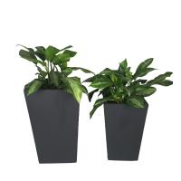 China Hand Carved Fiber Clay Planter Modern Style Waterproof Fireproof Durable 300mm 230mm for sale