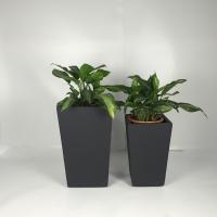 China Hand Carved Fiber Clay Planter Modern Style Waterproof Fireproof Durable 300mm 230mm for sale